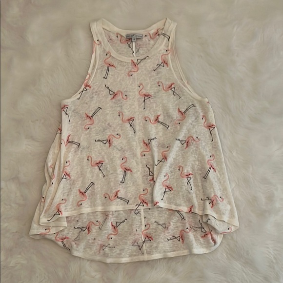 Moa Moa | Tops | Moa Moa Cream Hilo Flamingo Print Tank Top | Poshmark
